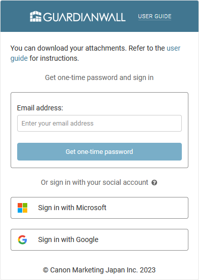 How to sign in — Attachment Download User Guide